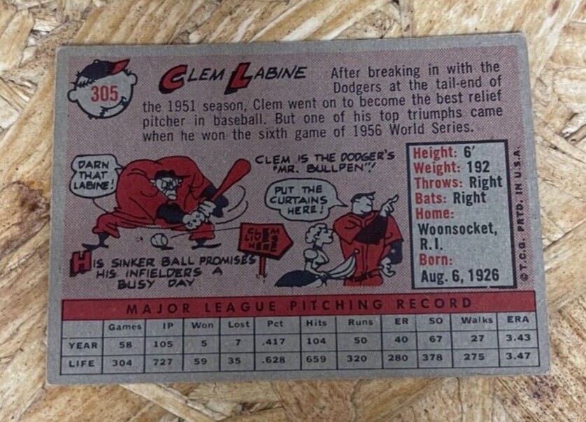 Clem Labine L.A. Dodgers Topps #305 | eBay