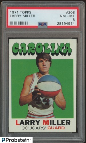 1971 Topps Basketball #208 Larry Miller Carolina Cougars PSA 8 NM-MT | eBay