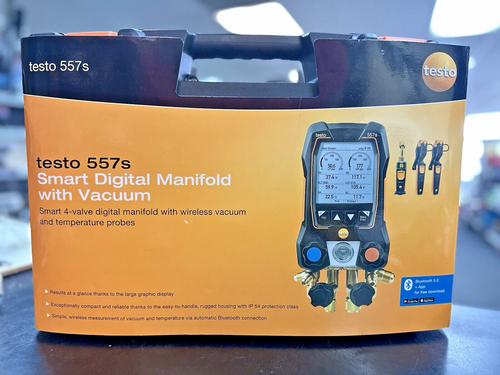 Testo 557S Smart Digital Manifold With Vacuum Kit 4-Valve Wireless Vac ...