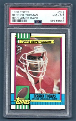 1990 Topps Disclaimer Derrick Thomas Chiefs #248 Rookie PSA 8 #52213088 ...