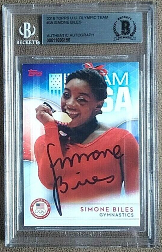 2016 Topps US Olympics Simone Biles Signed Auto Card #38 ~ BGS ...