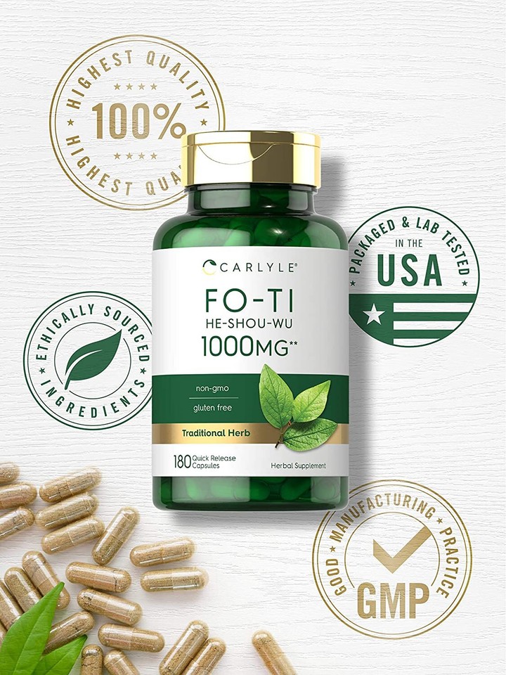 Fo-Ti Root 1000 mg 180 Capsules | High Strength He-Shou-Wu | by Carlyle ...