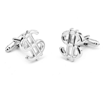 US Dollar Money Sign Stainless Steel Cuff Links Dress Shirt Cufflinks ...