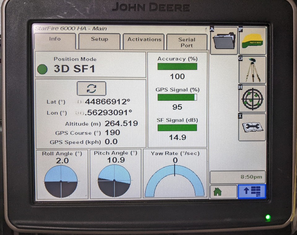 Kit John Deere GS3 2630 Display w Sf6000 HA Receiver w Wiring Harness ...
