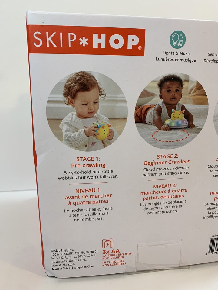 New Skip Hop Developmental Learning Crawl Toy 3-Stage Follow-Me Bee ...