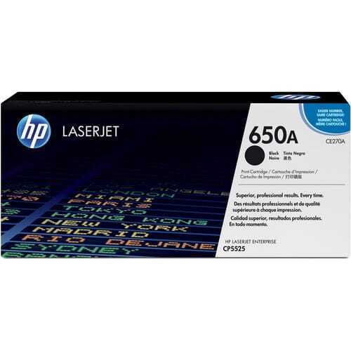 Genuine HP 650A Black Toner Cartridge CE270A LaserJet Enterprise CP5525 ...