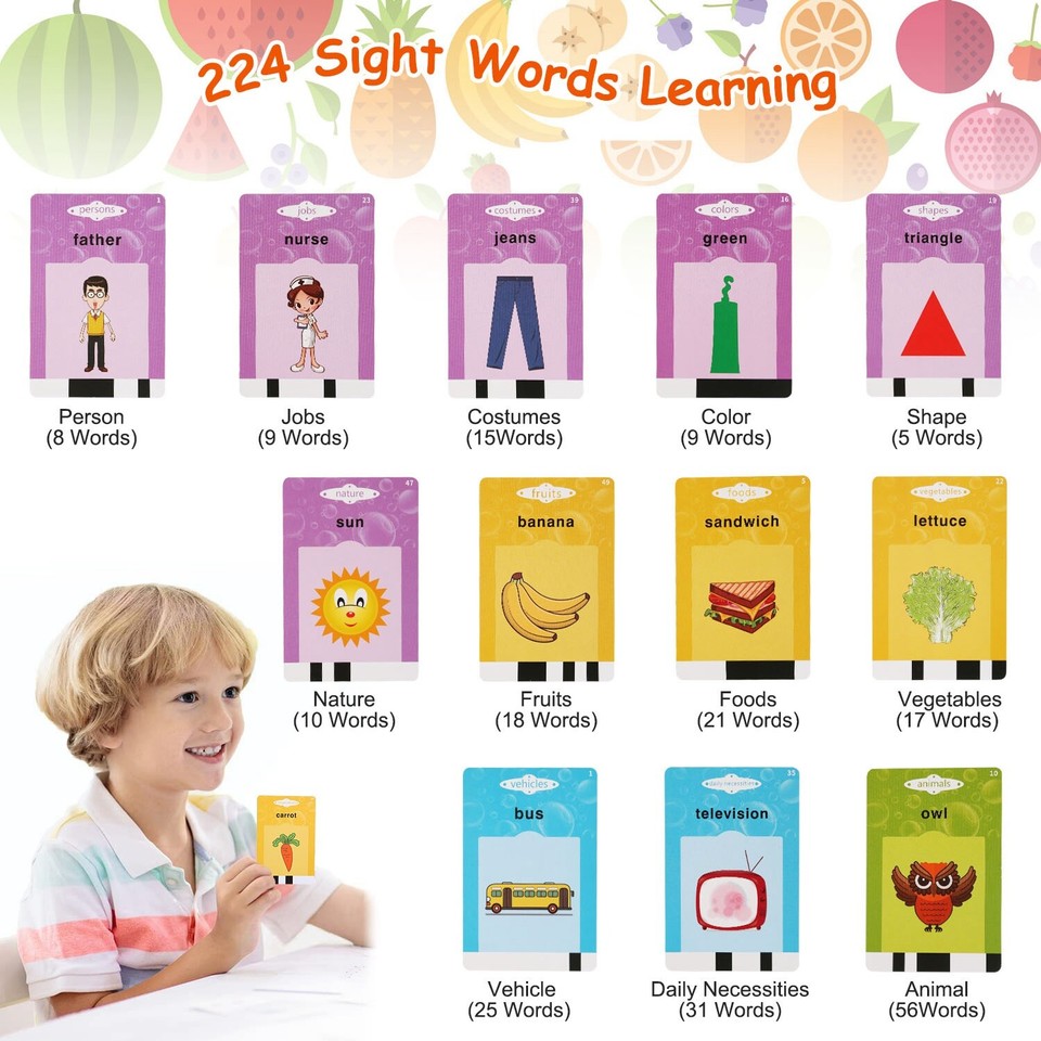 Electronic Talking Flash Cards 224 Sight Words Pocket Speech for ...