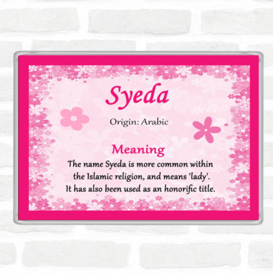 Syeda Name Meaning Jumbo Fridge Magnet Pink | eBay UK