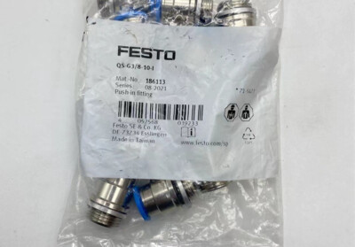 10PC NEW FESTO Threaded quick insert joint QS-G3/8-10-I 186113 Free ...