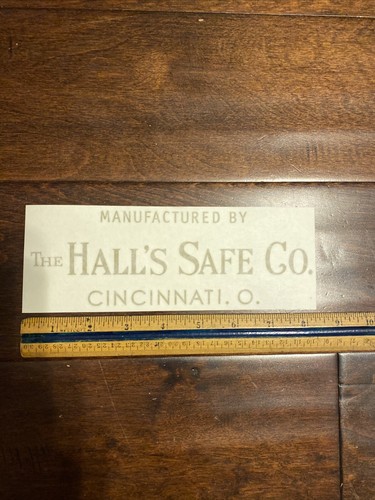 Hall's Safe & Lock Co Antique Safe Lettering JUMBO Emblem, Decal, Gold ...