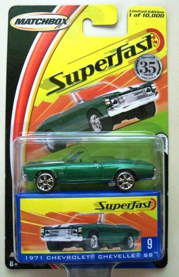 2004 MATCHBOX SUPERFAST 35TH ANNIVERSARY 1971 CHEVY CHEVELLE SS - 1 OF ...