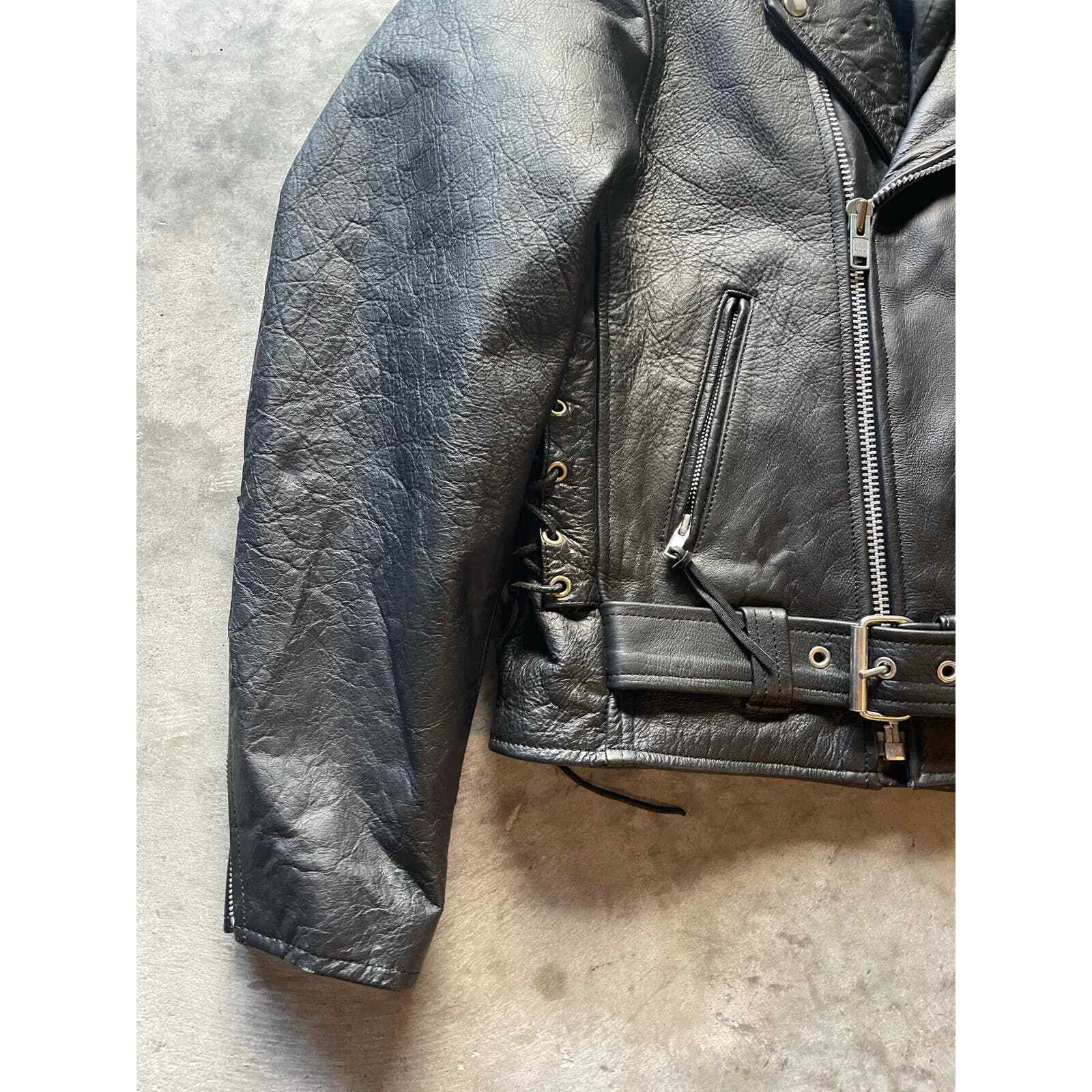 Hot Leathers Classic Black Leather Motorcycle Jacket - Gem