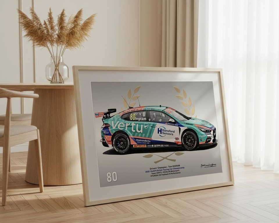Tom Ingram BTCC 2025 Drivers Champion ExcelR8 Motorsport A3 Art Print ...