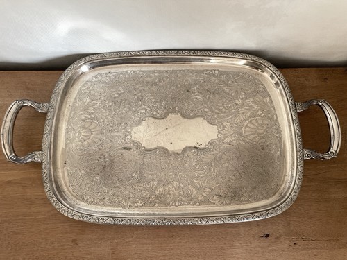 Vtg. Oneida Silver lated Butlers Serving Tray 24" x 14.5" | eBay