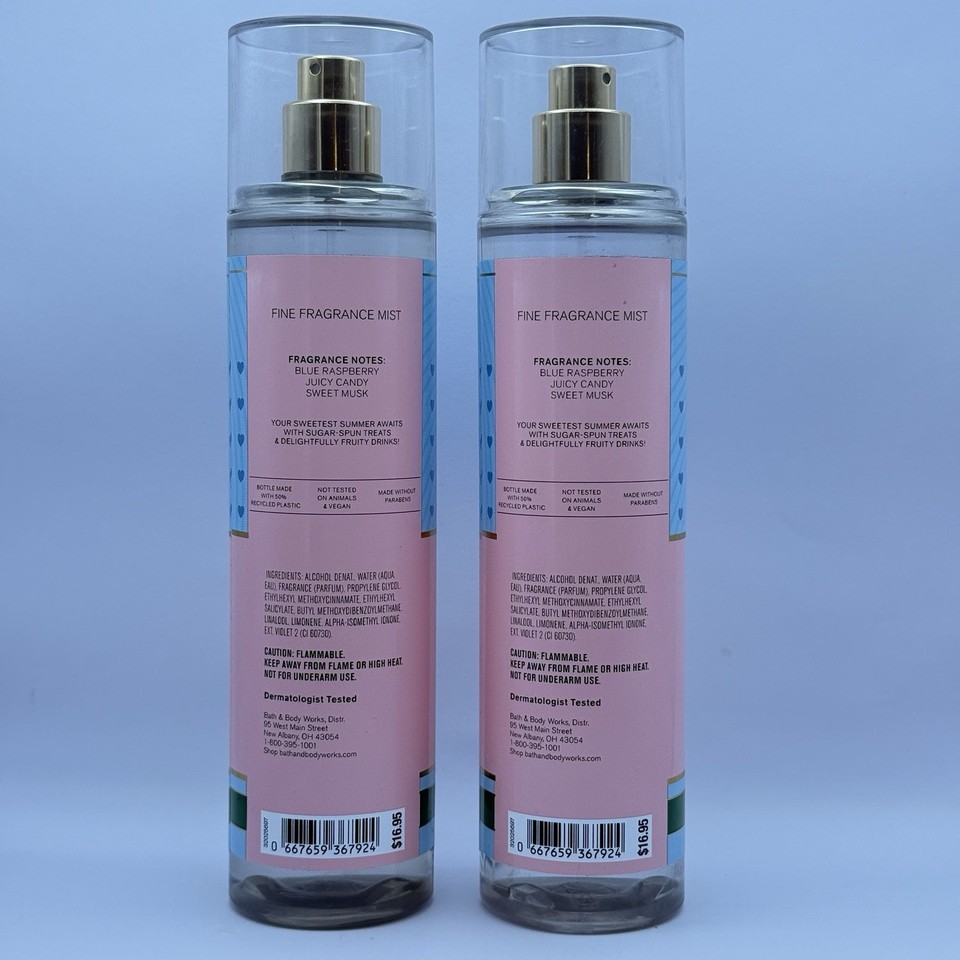 2 Bath & Body Works Blue Raspberry Burst Fine Fragrance Mist Sprays ...