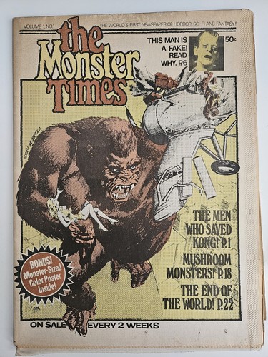The Monster Times Vol 1 Issue 1 Jan 1972 Vintage Horror Newspaper | eBay