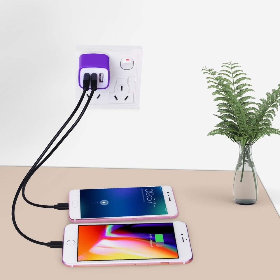 3 Port USB Wall Charger - Multi-Port USB Plug, 5V 3.1A Compatible with ...