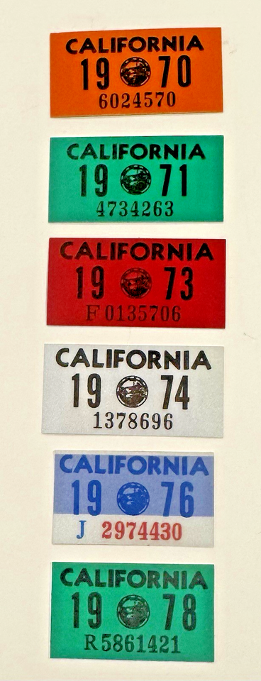 1970-1980 California License Plates DMV Clear | eBay