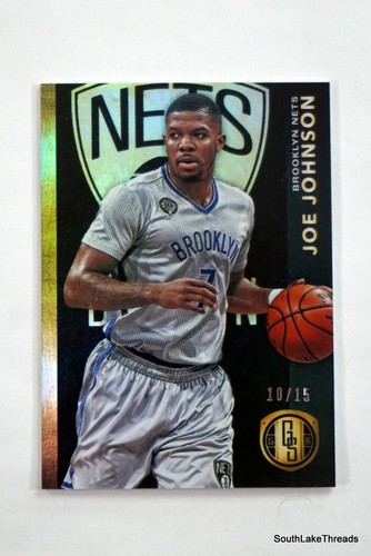 2015-16 Gold Standard Black #'d 10/15 Joe Johnson Brooklyn Nets ISO JOE ...