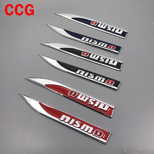 1 Pair Nismo Car Body Fender Side Sticker 3D Metal Chrome Emblem Badge ...