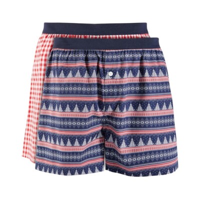 New Club Room Holiday Printed Fair Isle Tagless Cotton Woven Boxers 2 ...