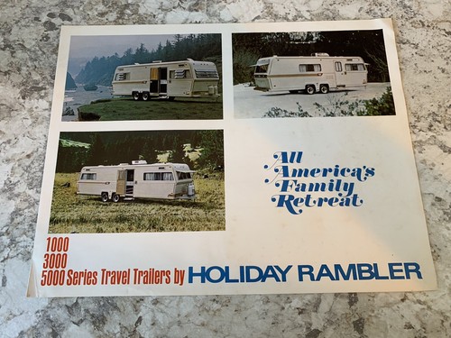 '74 Holiday Rambler Camper Trailer Vintage Sales Brochure Folder 1000 ...