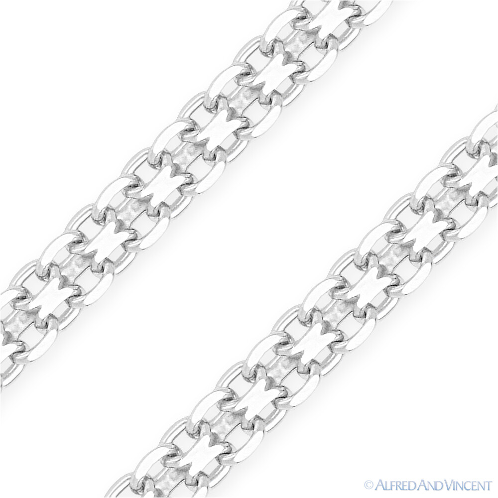 Solid .925 Italy Sterling Silver Bismark / Bizmark Link Italian Chain ...