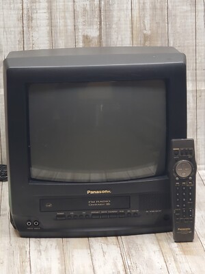 Panasonic 13" TV VCR Recorder FM Radio Combo PV-C1322 Retro Gaming CRT ...