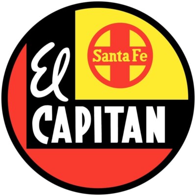 Santa Fe Railroad, El Capitan NEW Sign: 28" Dia. Round AMERICAN STEEL ...