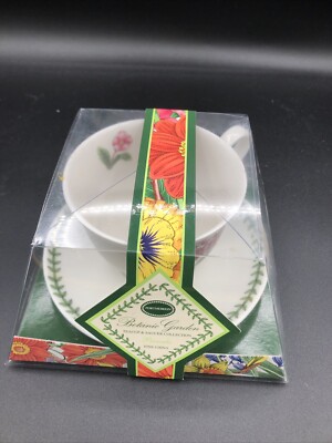 Portmeirion Botanic Garden Primula Primrose Footed Tea Cup Saucer Set ...