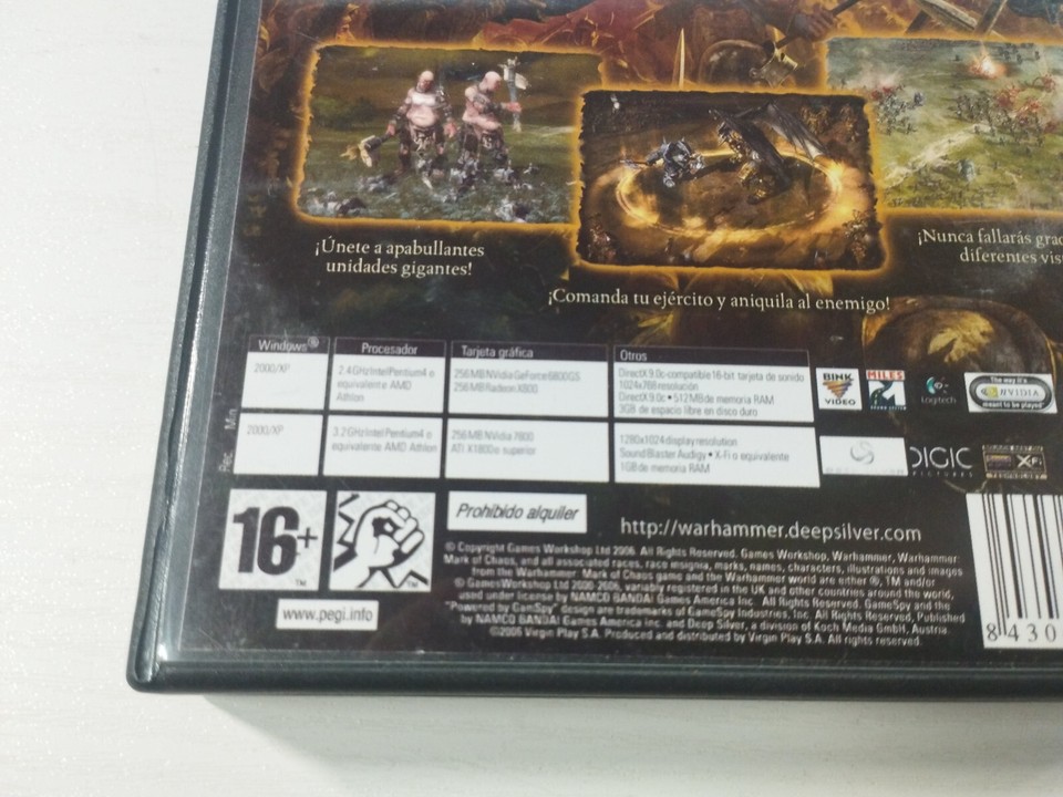Warhammer Mark of Chaos Virgin - PC DVD-Rom Game Spain Edition | eBay