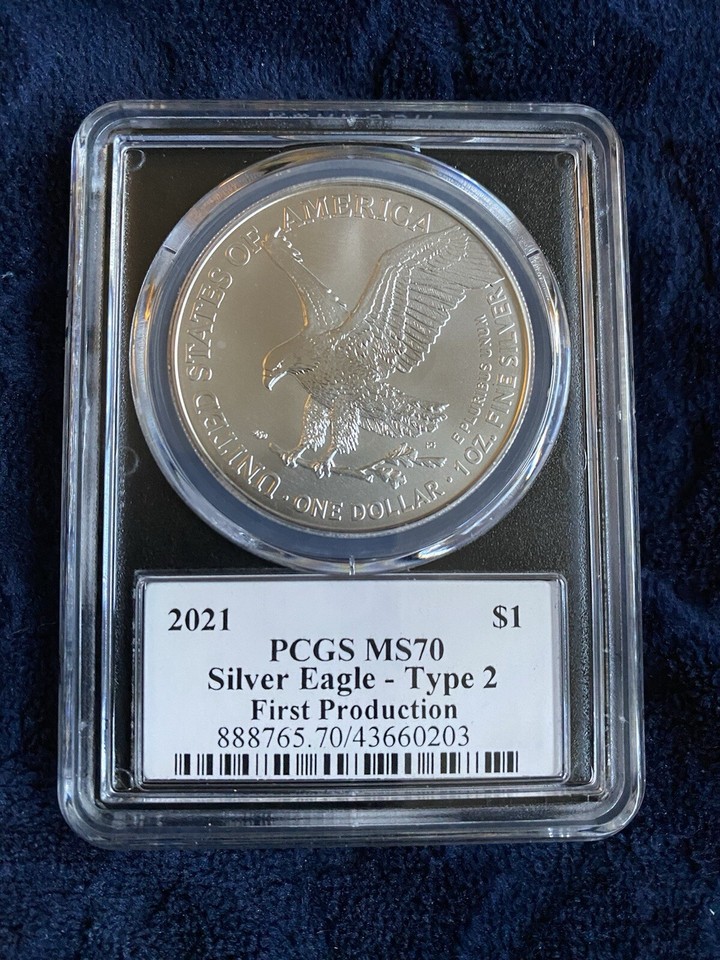2021 T-2 SILVER EAGLE MS70 “First PRODUCTION” signed By Emily Damstra ...