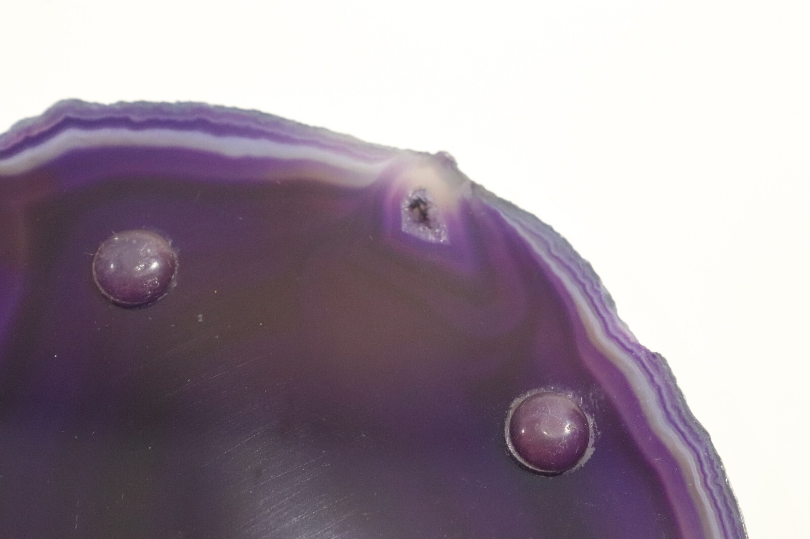 4 Coasters w/Geodes & Silver Rims Natural Purple Agate Stone Sliced ...
