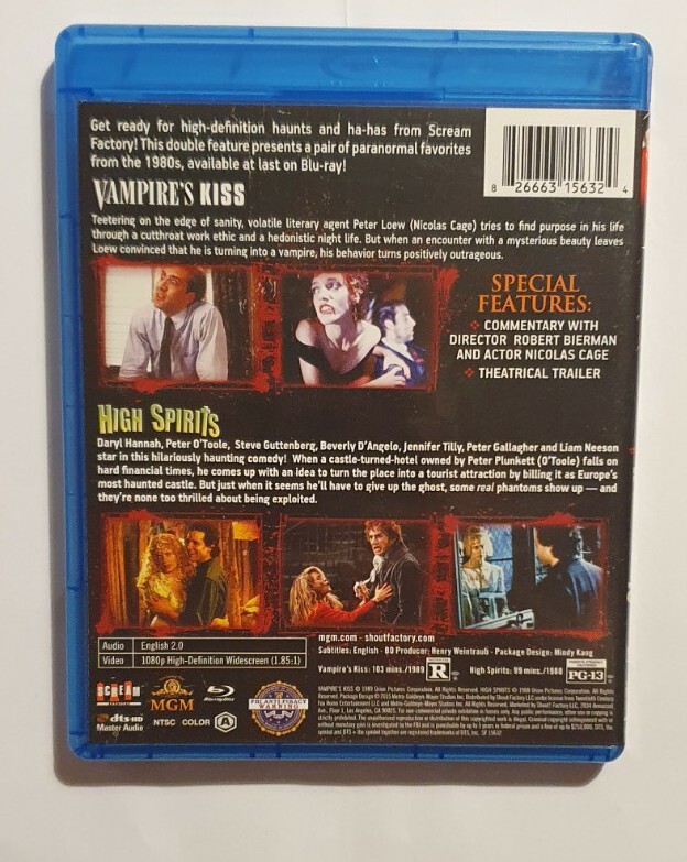 Vampires Kiss + High Spirits / Scream Factory Blu-ray / Region A / Nic ...