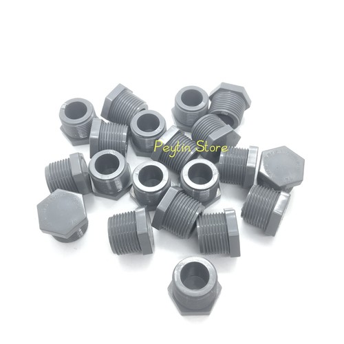20Pcs PVC Hexagonal Plastic Plug Pipe Cap 20mm 1/2" 25mm 3/4" NPT Male ...