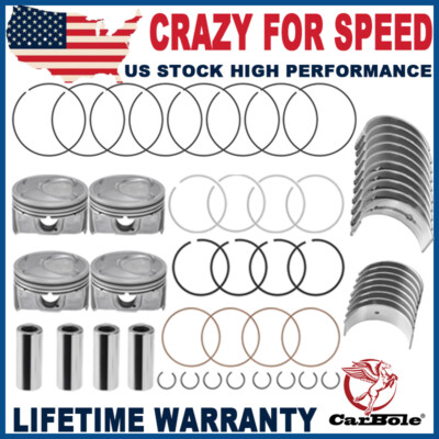 Piston w/ Rings Kit STD +Rob Bearing Fit For 2011-2017 2018 19 Hyundai ...