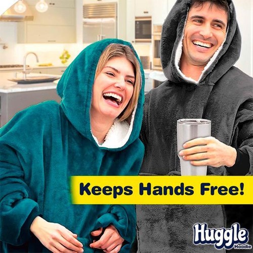 Genuine HUGGLE HOODIE Pink Hooded Ultra Plush Blanket Jumper Woman As ...