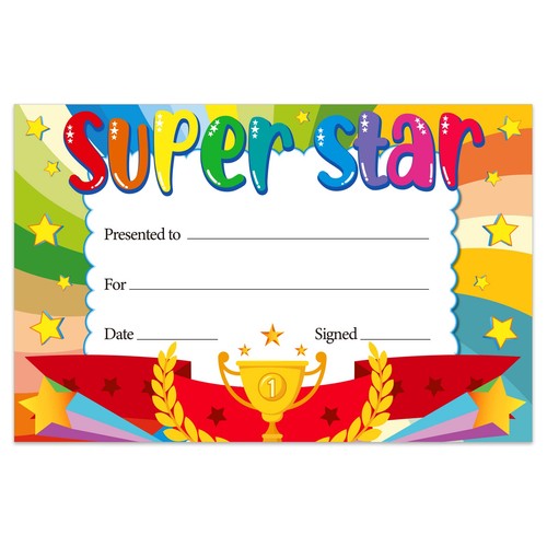 30PCS Super Star Student Certificates, Recognition Rewards, Kids ...
