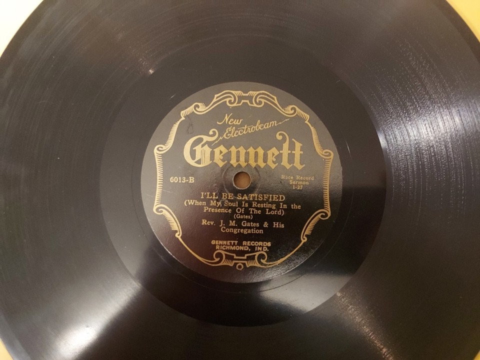 GENNETT Electrobeam 'Race Record' 78/Rev. Gates & Congregation/Vocals ...