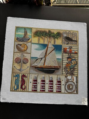 LANI - Large Sailing Collage Hand Painted Needlepoint Canvas | eBay