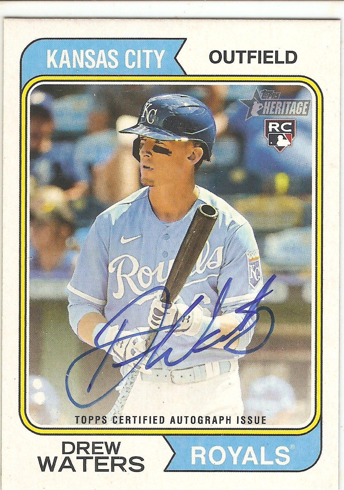 2023 TOPPS HERITAGE DREW WATERS AUTO BASEBALL CARD ROA-DW | eBay