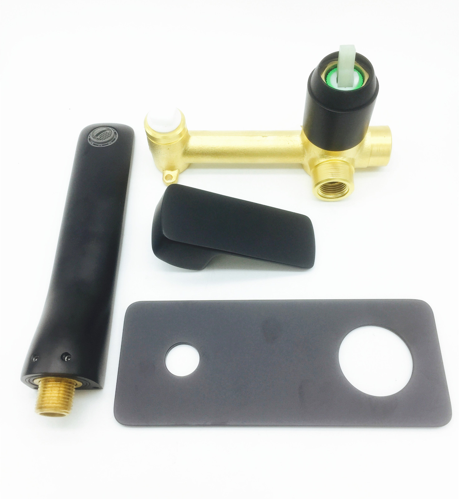 Black Paint Bathtub Water Spout Faucet Vanity Basin Mixer Tap Wall ...