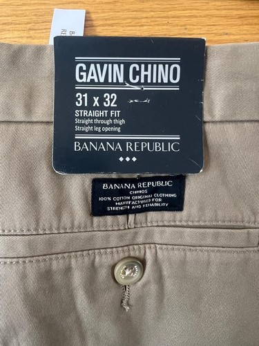 NWT Banana Republic Pants Mens Sz 31x32 Gavin Chino Straight Fit Acorn ...