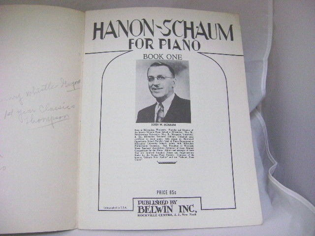 PIANO SHEET MUSIC BOOK- HANON-SCHAUM Book One 1946 BELWIN INC. Vintage ...
