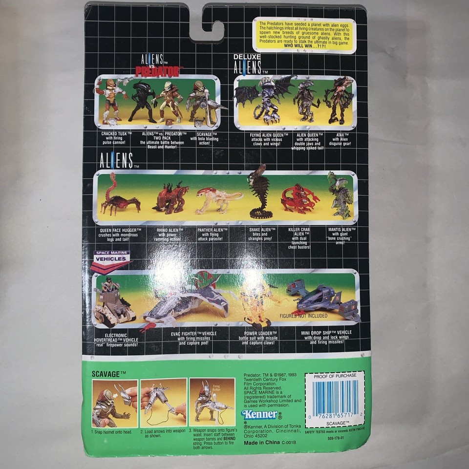 Vintage 1993 Kenner Scavage Predator Alien Hunter Action Figure Sealed ...
