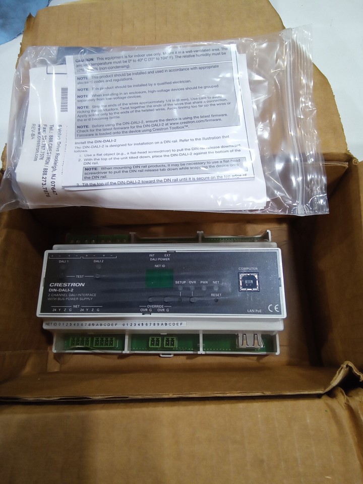 CRESTRON DIN-DALI-2 2 CHANNEL DALI INTERFACE WITH BUS POWER SUPPLY | eBay