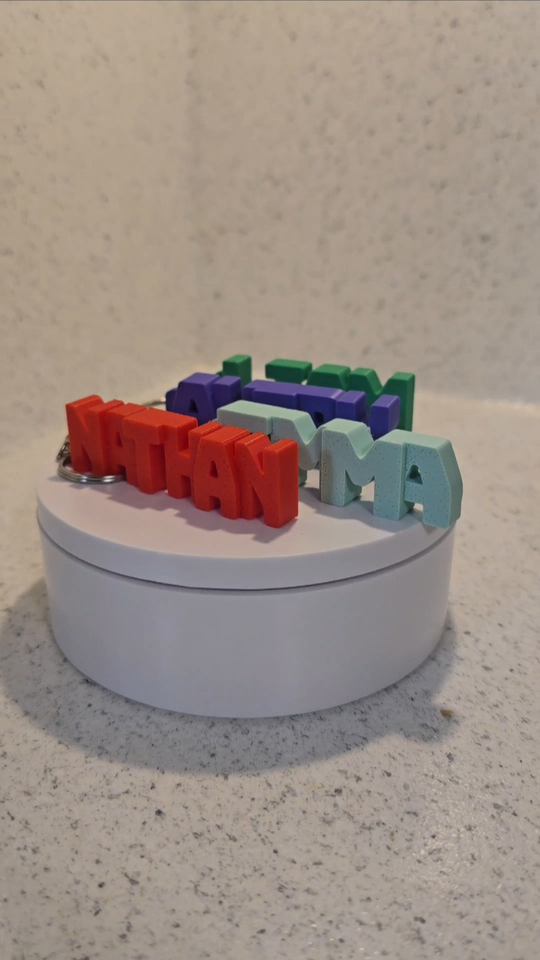 Personalized 3D Name Keychain, Name Tag, Bag Charm, Backpack Keychain ...