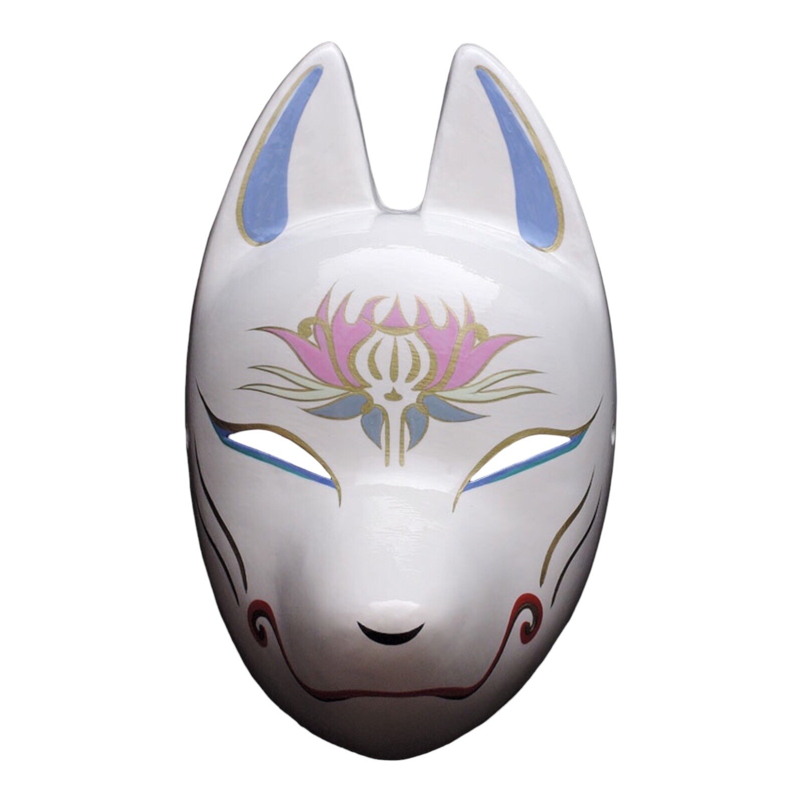 Japanese Fox Mask Keshi Kitsune Komendo dance Face Hand Painted Cosplay ...