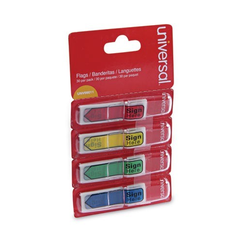 Universal Deluxe Message Arrow Flags, "Sign Here", Assorted Colors, 120 ...