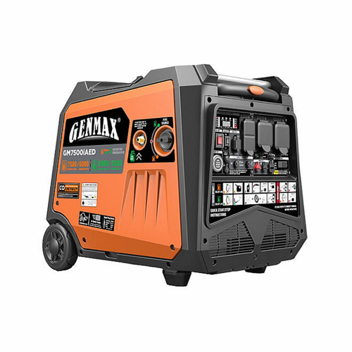 Genmax Portable Inverter Generator 7500-Watt Dual Fuel Remote Start CO ...
